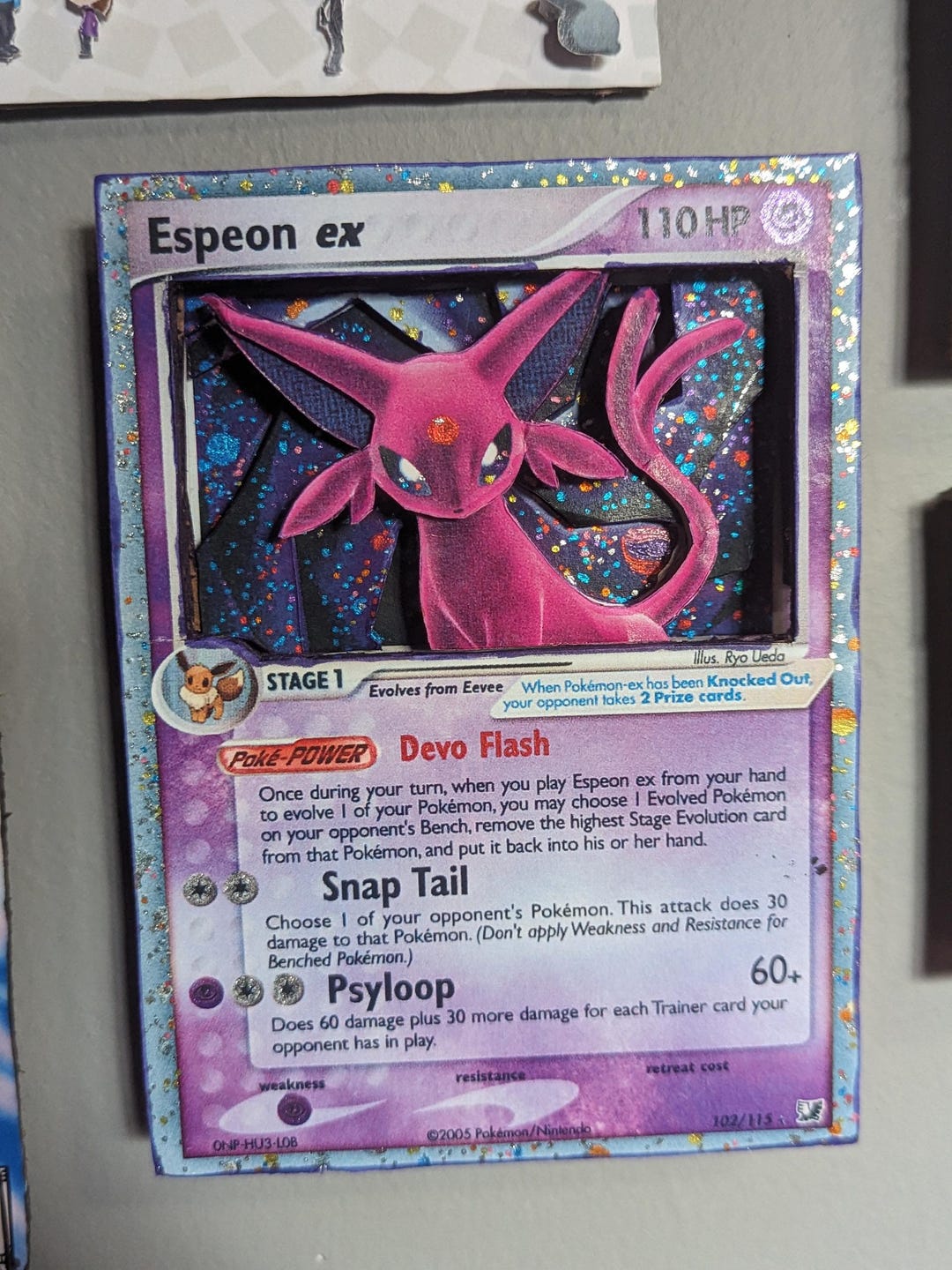 Pokemon Espeon Ex Unseen Forces Card Holo Glitter 3D Art Shadow Box - Etsy
