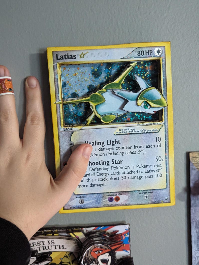 Pokemon Shining Star Latias Deoxys Card Holo Glitter 3D Art Shadow Box ...