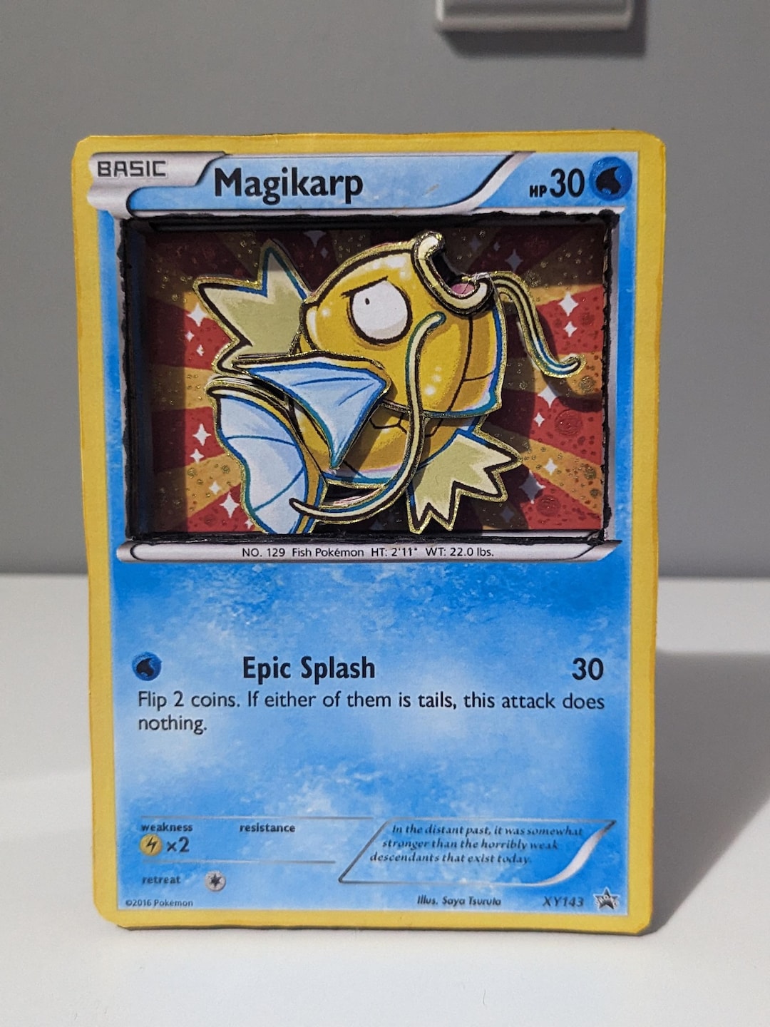 Pokemon Shining Magikarp XY Promo Card Holo Glitter 3D Art Shadow Box ...