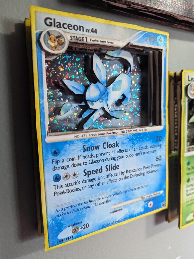 Pokemon Glaceon Majestic Dawn Card Holo Glitter 3D Art Shadow Box - Etsy