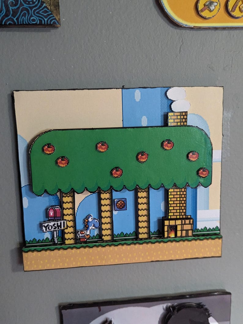 Super Mario World Yoshi House Shadowbox / 3D Art - Etsy