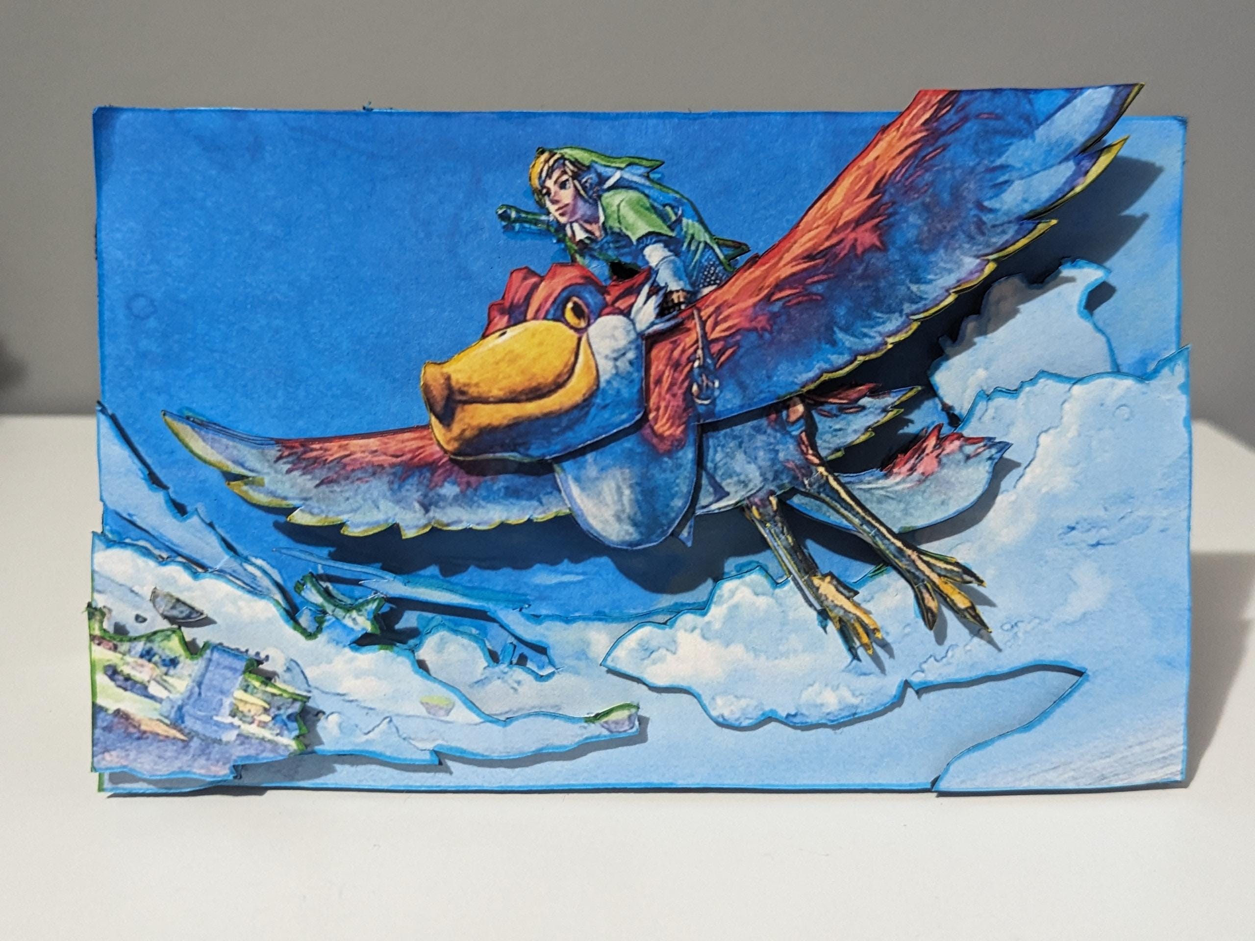 The Legend of Zelda: Skyward Sword Skyloft Loftwing Link Shadow Box 3D ...