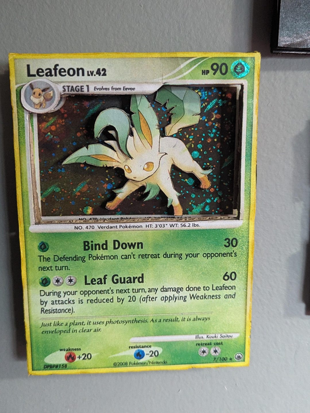 Pokemon Leafeon Majestic Dawn Card Holo Glitter 3D Art Shadow Box - Etsy