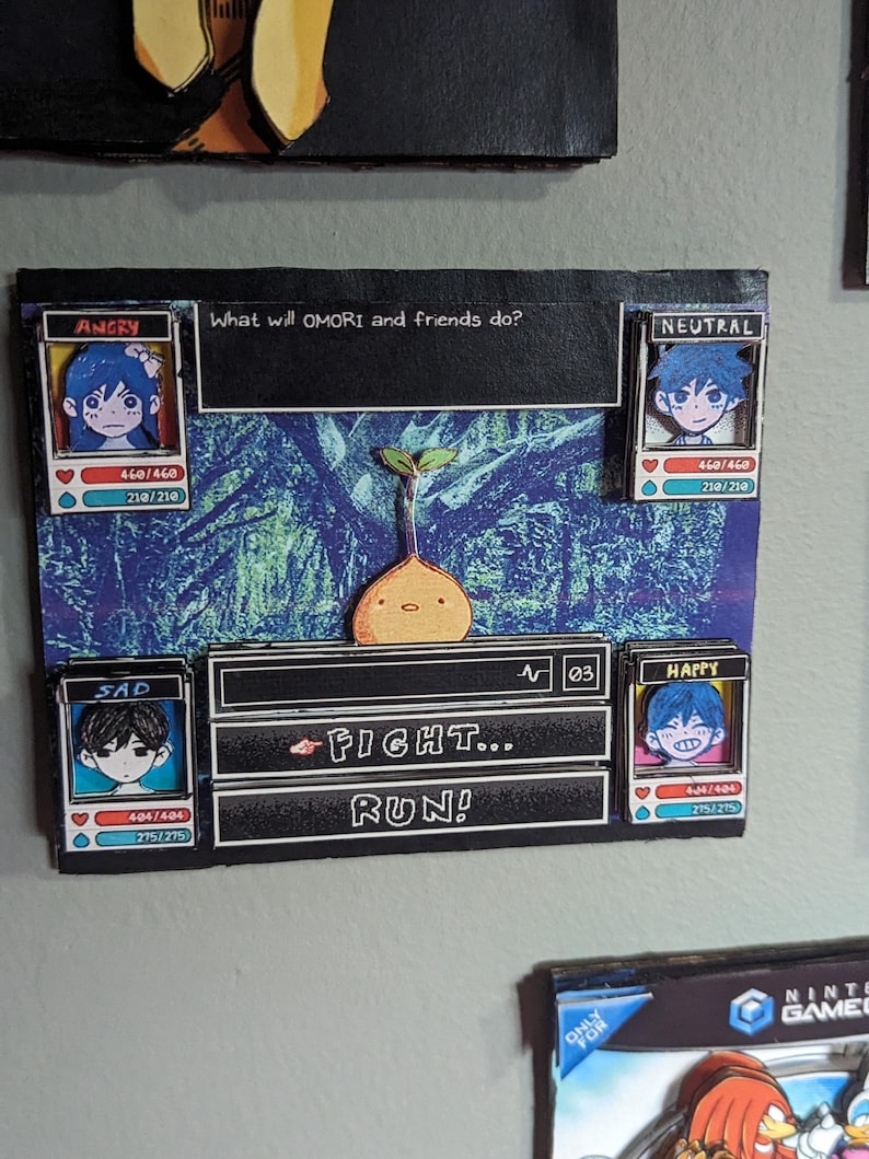 Omori Battle Aubrey Kel Hero Mole Sprout Shadow Box / 3D Art - Etsy