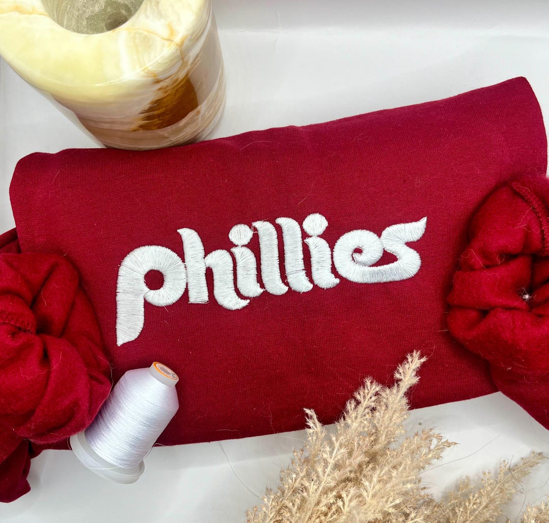 Philadelphia Phillies Retro Font Inspired Crewneck Sweatshirt - Etsy