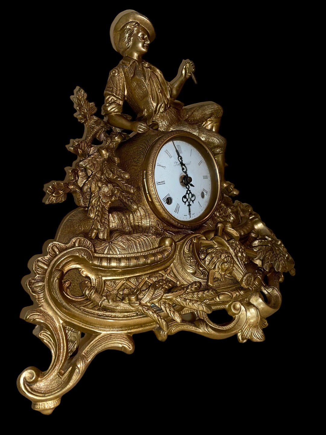 Imperial Parisian Clock in Gilded Bronze From the 20th Century - Etsy