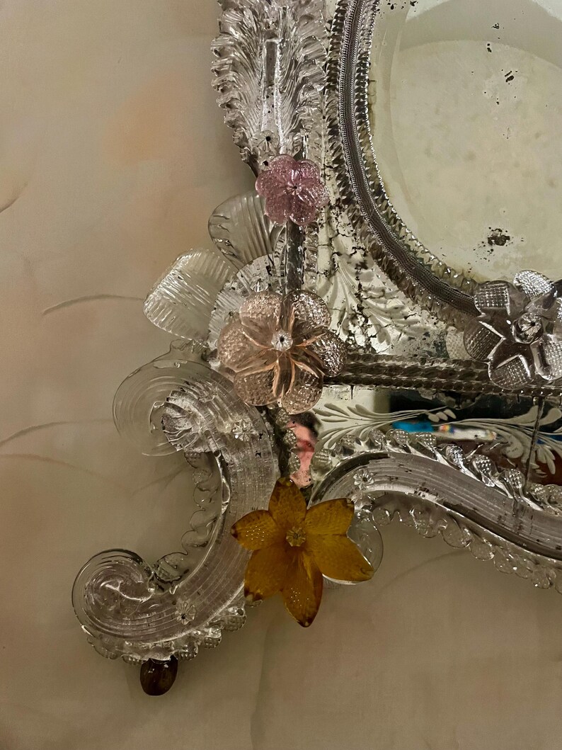 Antique 14th Century Venetian Mirror in Murano Glass - Etsy