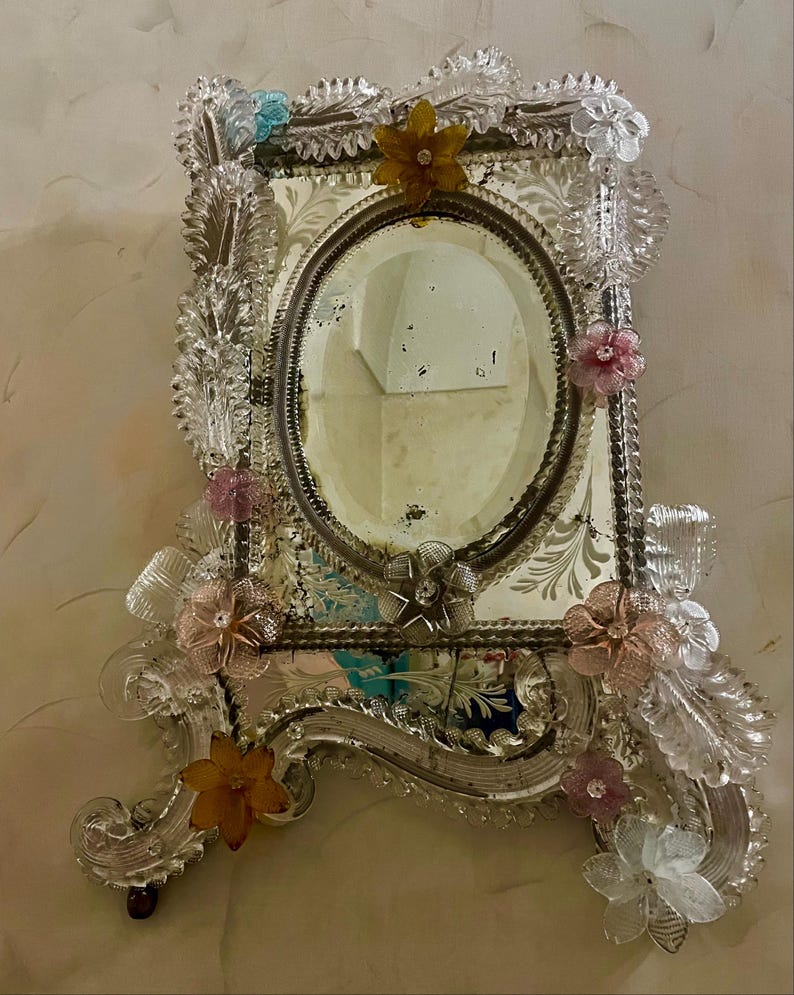 Antique 14th Century Venetian Mirror in Murano Glass - Etsy