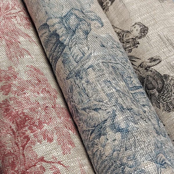 Red Toile Fabric - Etsy