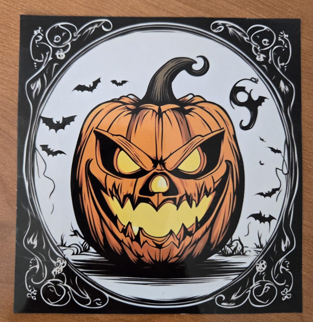 Sticker, Halloween Sticker, Jack O' Lantern, Pumpkin, Scary, Water ...