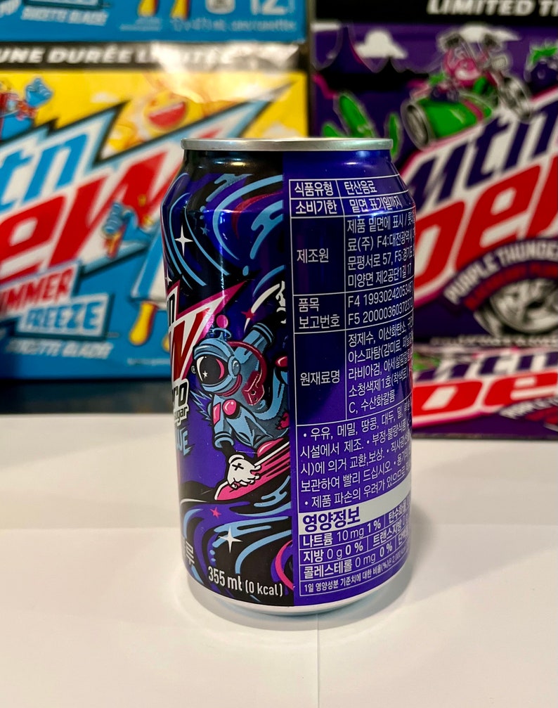 Mountain Dew Zero Sugar Blue 355ml 12oz Can Korean Exclusive Flavor - Etsy