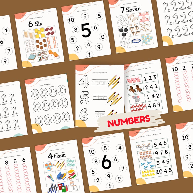 Toddler Pre K Kindergarten Activity Bundle: Numbers Alphabet Shapes ...