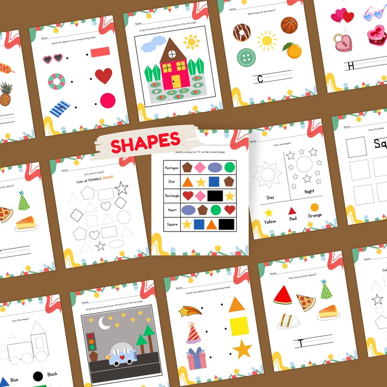 Toddler Pre K Kindergarten Activity Bundle: Numbers Alphabet Shapes ...