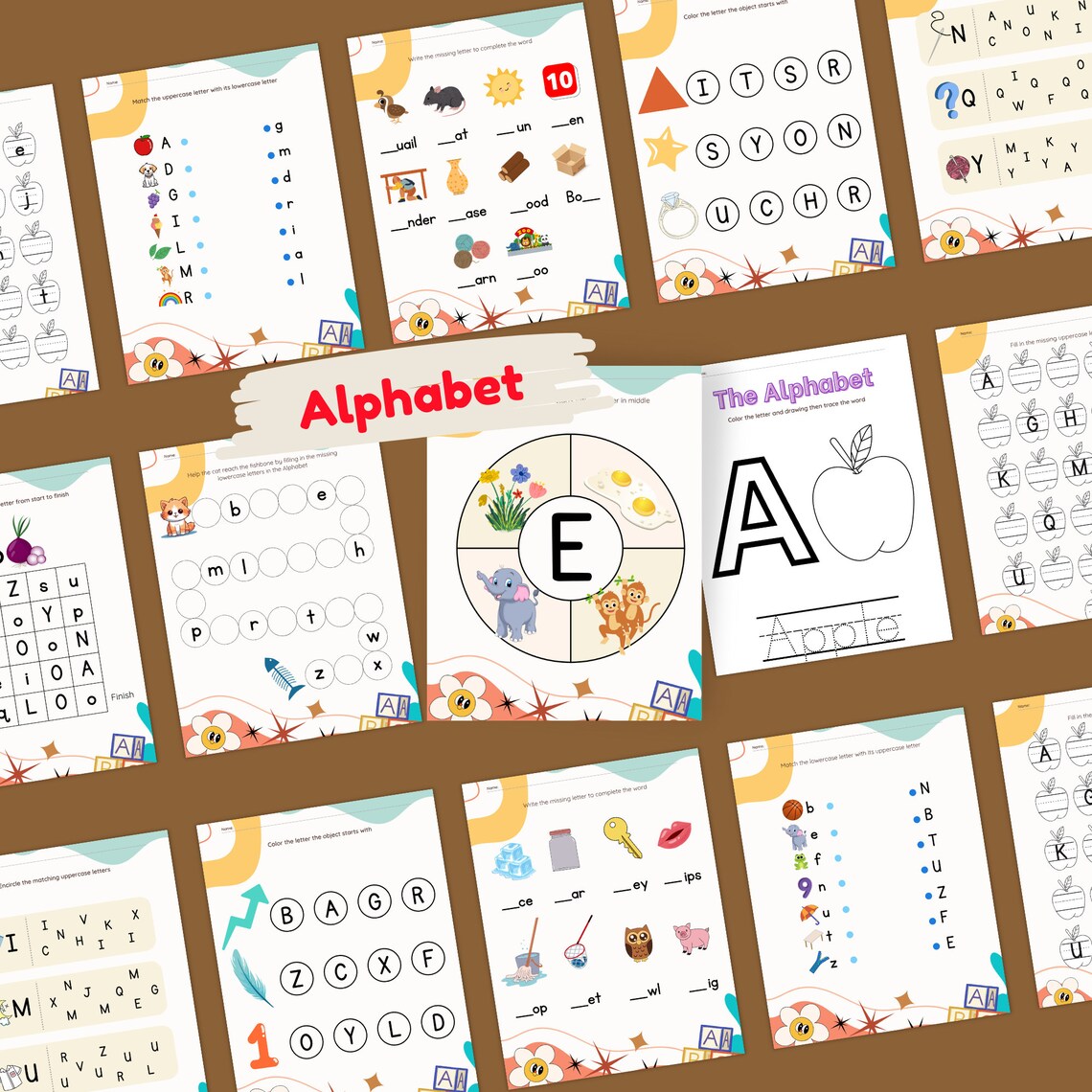 Toddler Pre K Kindergarten Activity Bundle: Numbers Alphabet Shapes ...