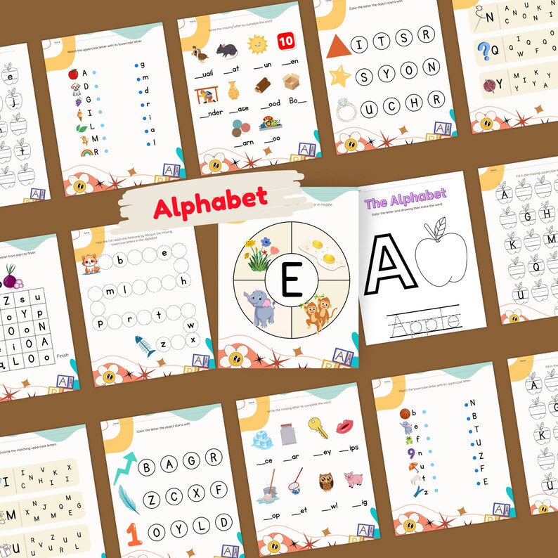 Toddler Pre K Kindergarten Activity Bundle: Numbers Alphabet Shapes ...