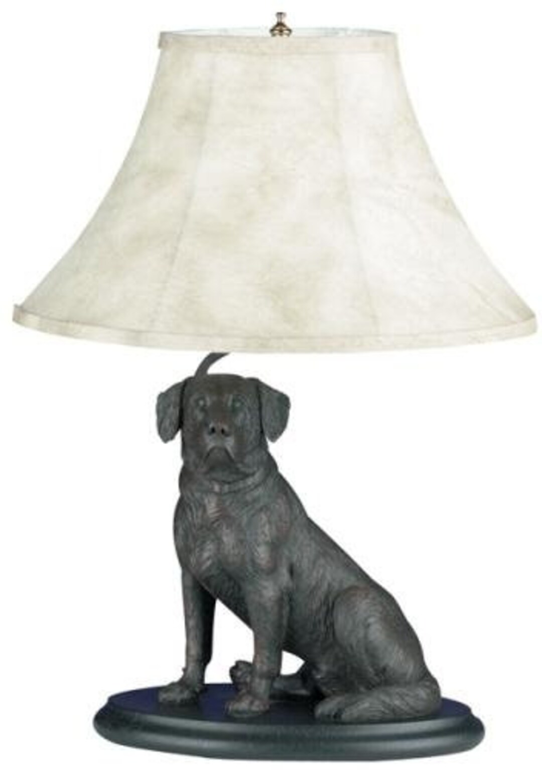 Sculpture Table Lamp Sitting Labrador Dog Hand Painted Made in USA OK ...