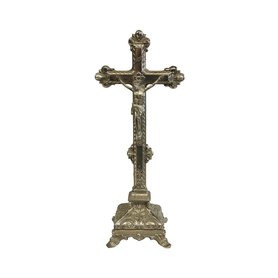 Antique Crucifix Cross Religious Rococo Styling Metal Free Shipping - Etsy