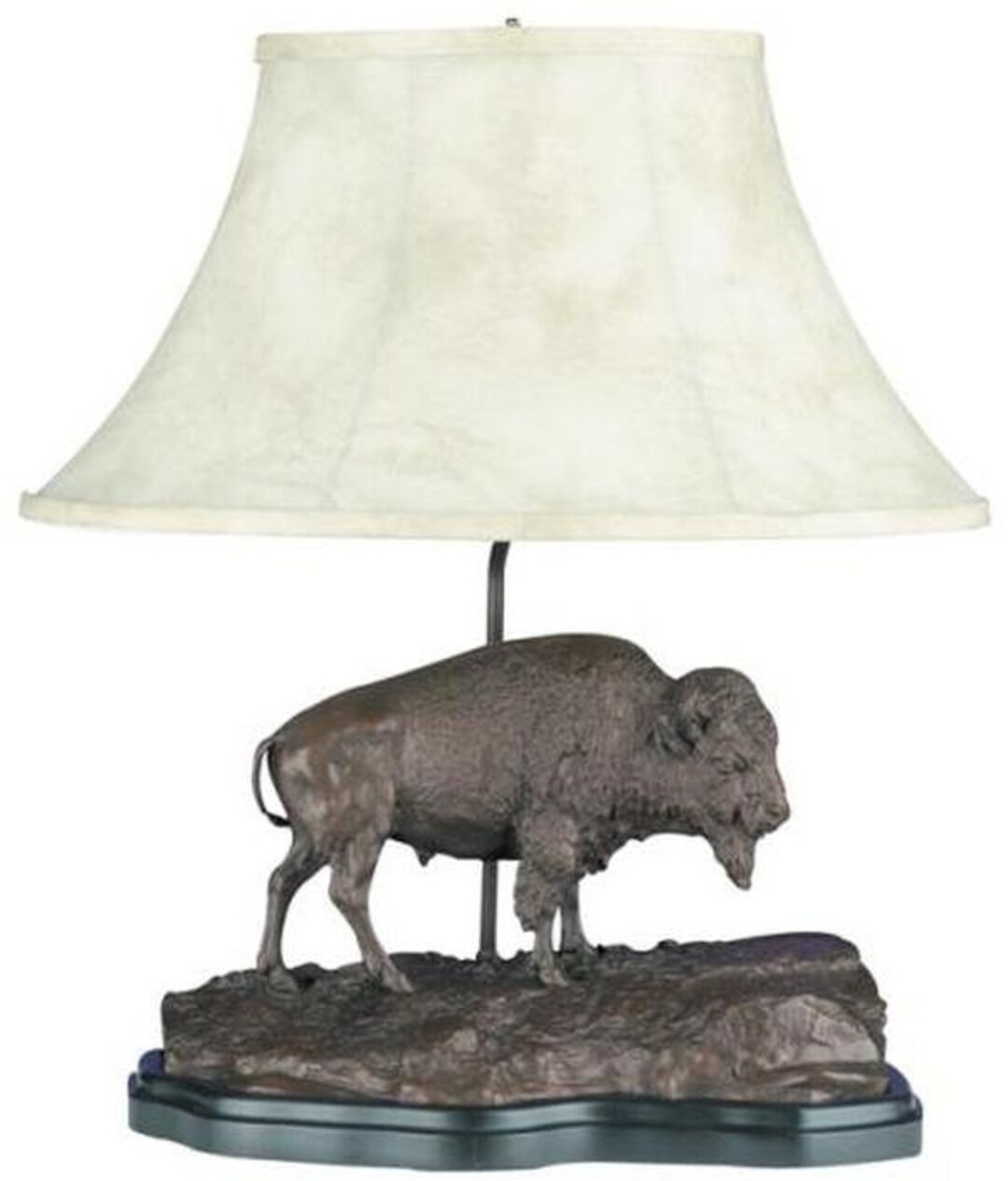 Sculpture Table Lamp Buffalo American West Southwestern Hand Painted OK ...