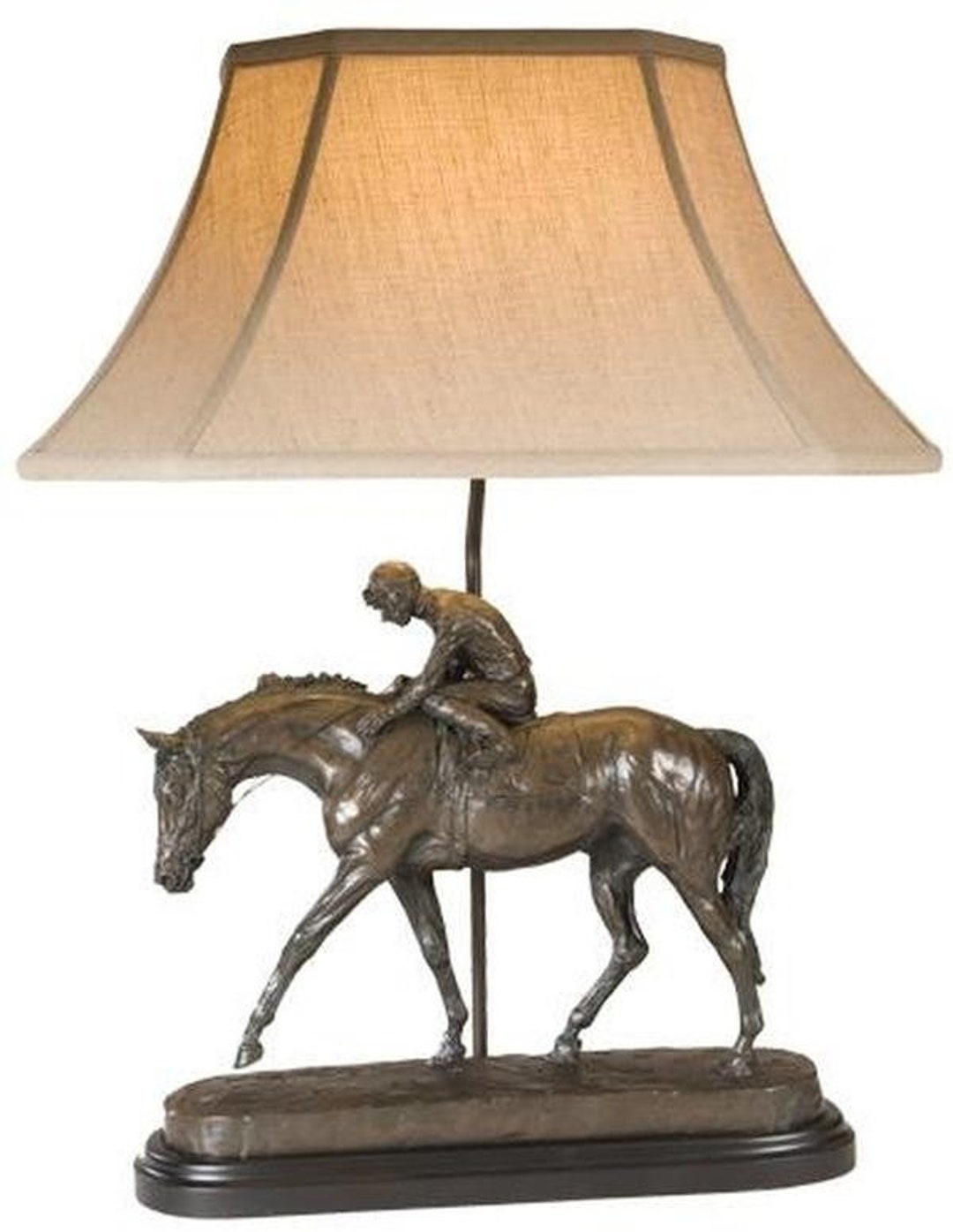 Sculpture Table Lamp Horse Jockey by Belden Hand Painted OK Casting ...