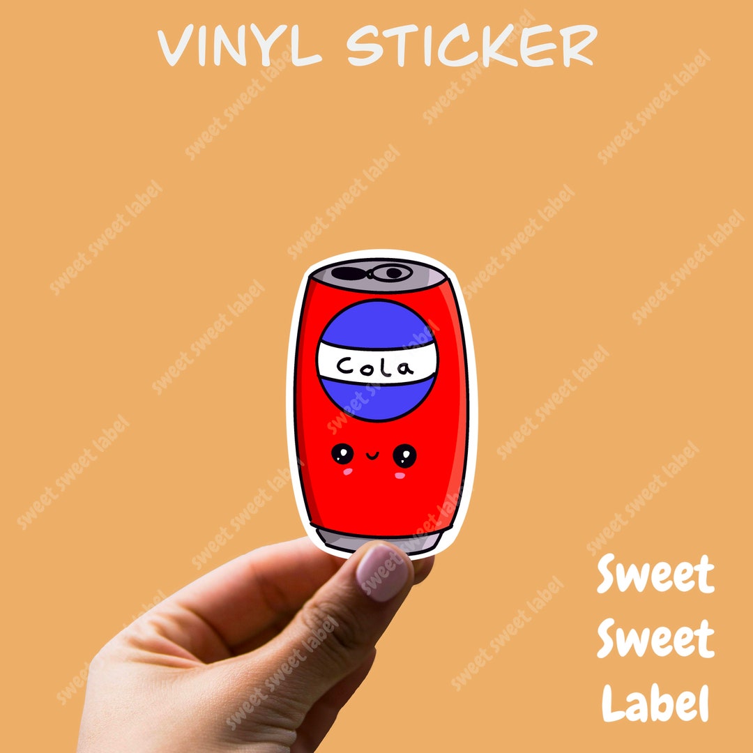 Kawaii Cola Soda Vinyl Sticker – Cute Glossy Laptop Sticker, Journal or ...