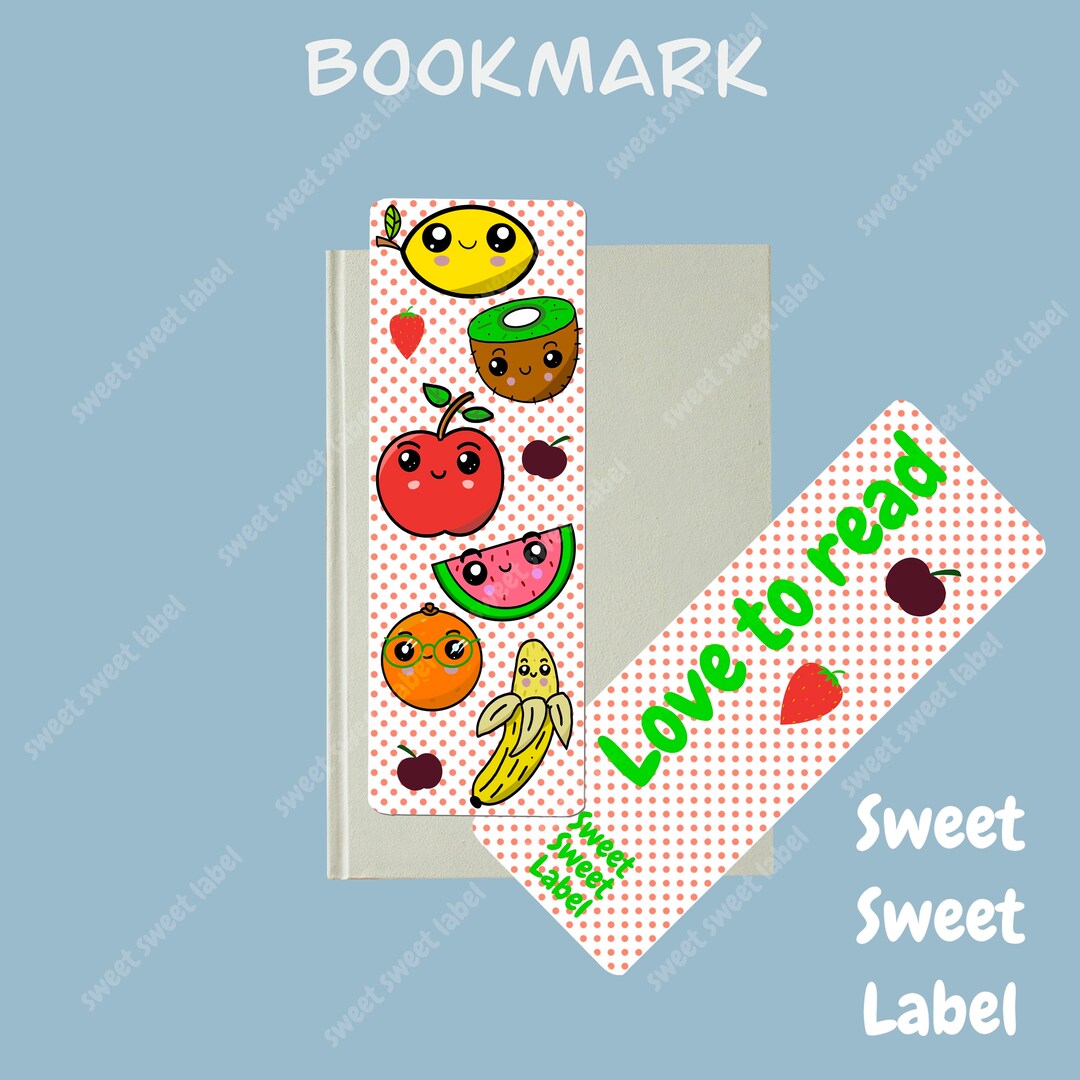 Fruit Bookmark Cute Kawaii Fruit Laminated - Etsy