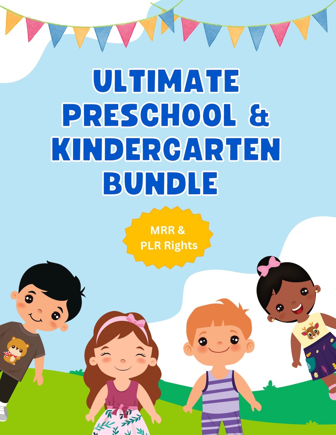 PLR MRR Educational Bundle I Preschool Kindergarten Activity Pages I Handwriting Colors Shapes ...