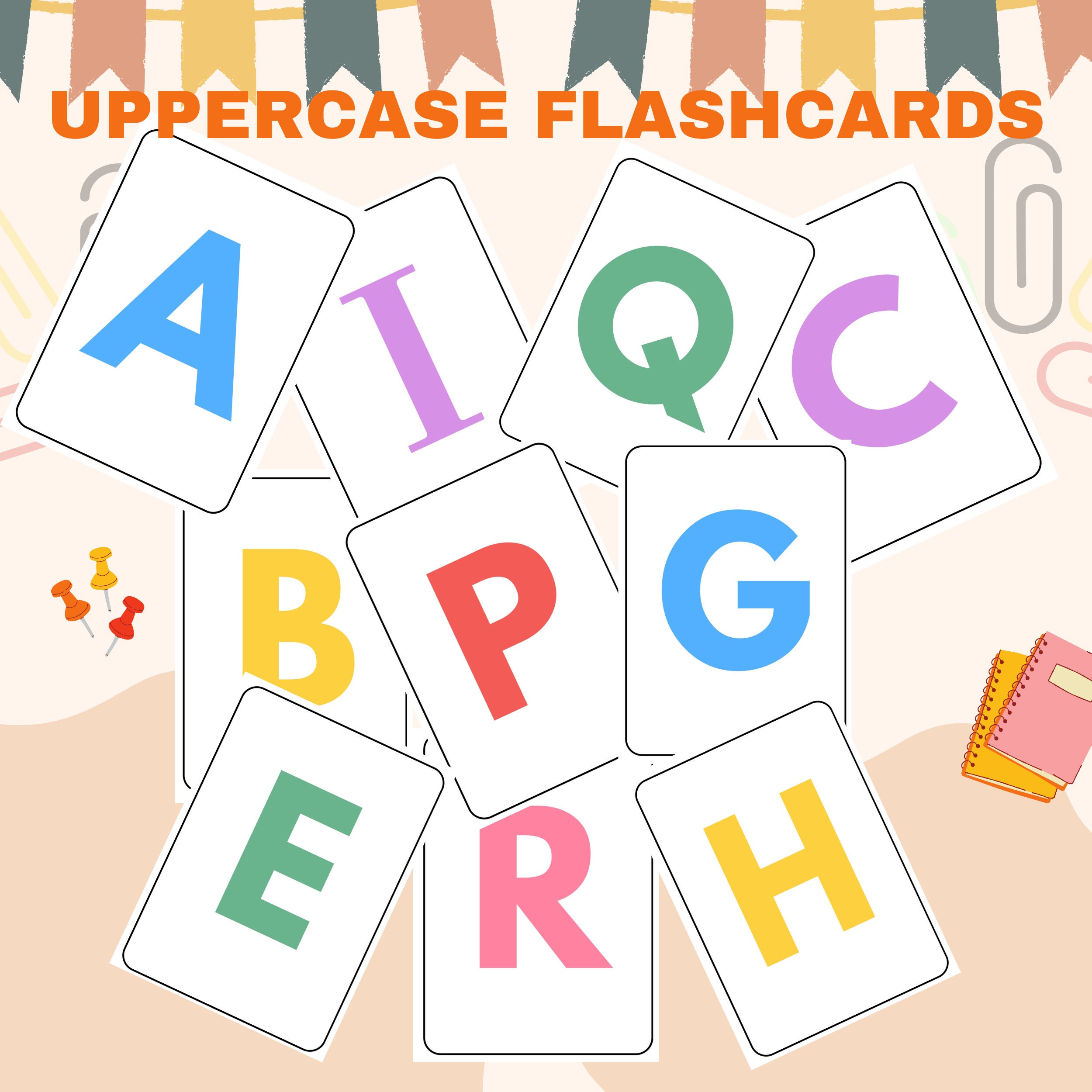 Alphabet Flashcards Printable I ABC Flashcards Digital Download I ...