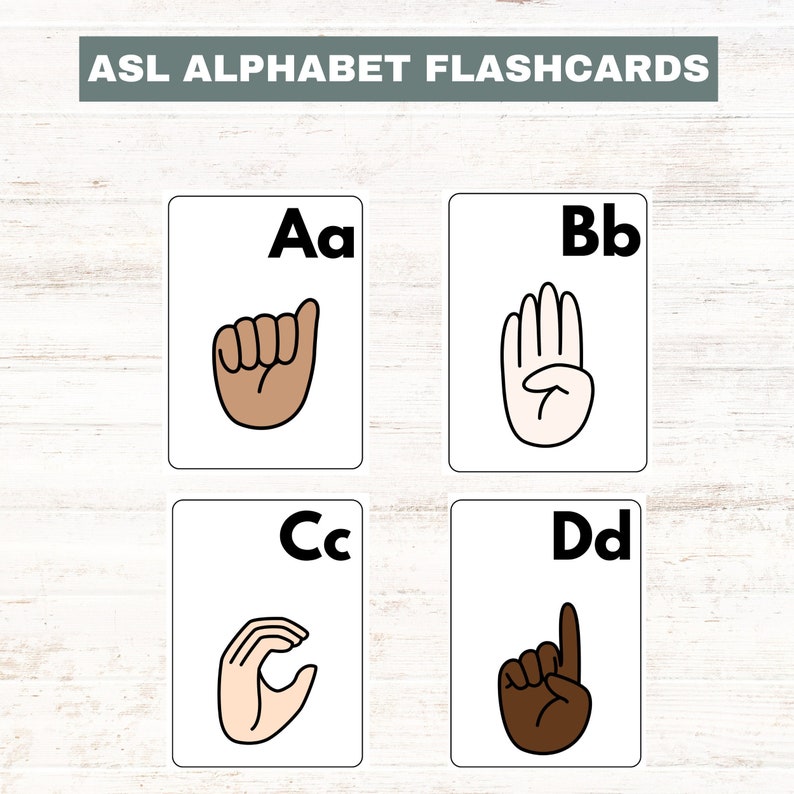 ASL Alphabet Flashcards I American Sign Language I Digital Download I ...