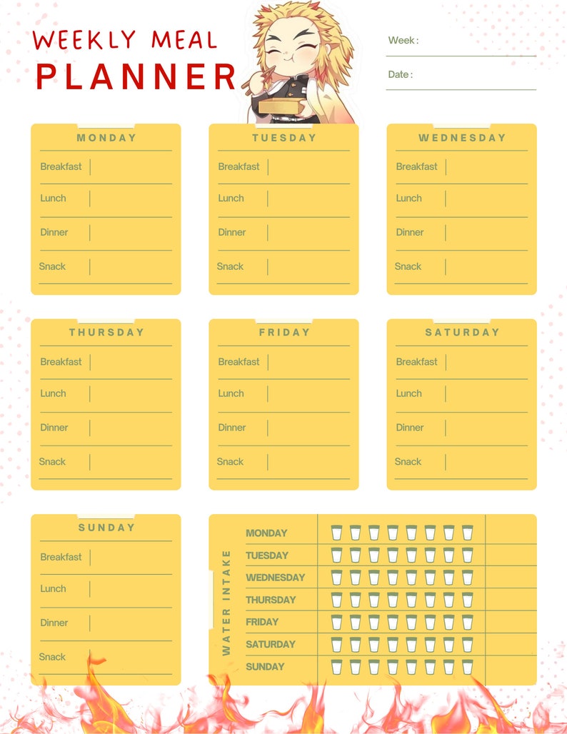 Demon Slayer Printable Digital Planner/ Printable Anime Digital Planner ...