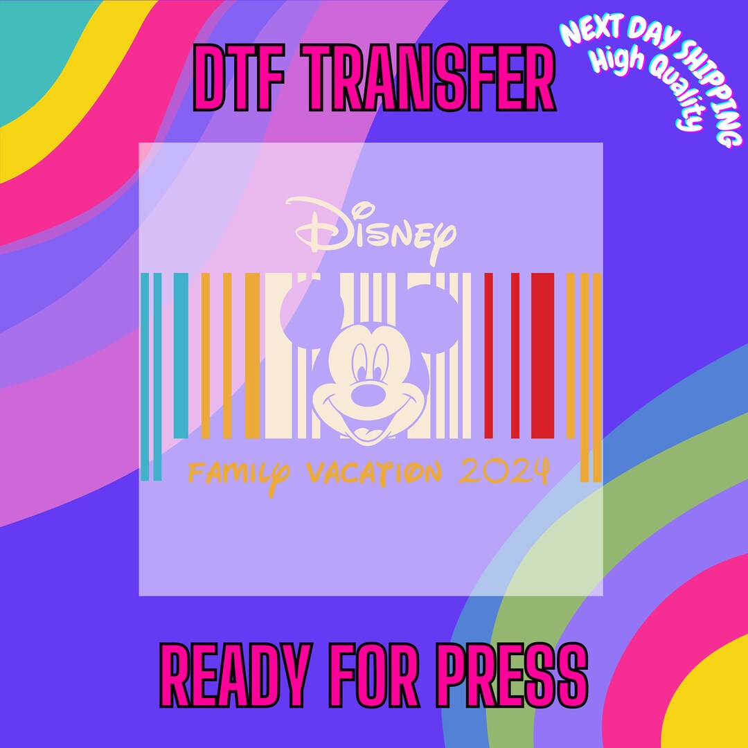 Disney Barcode Dtf, Disney Family DTF, Disney Dtf Print, Disney Image ...