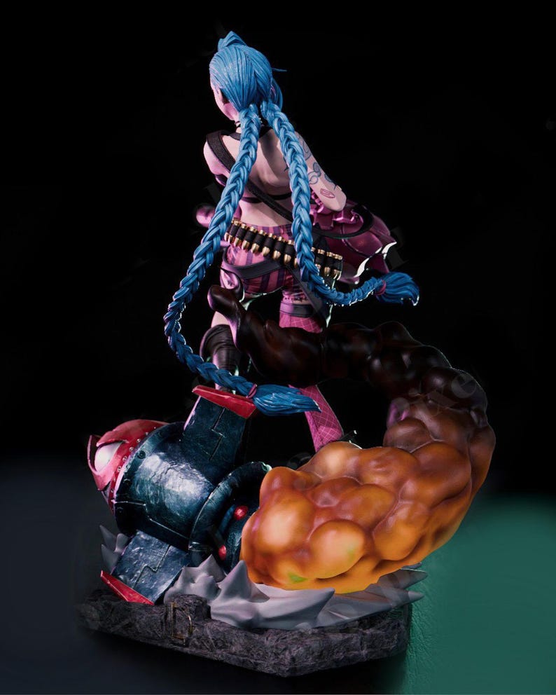 Jinx - Arcane / Fan Art / Model Figure / Fully Colored or Only Printed / Custom Size and Color ...