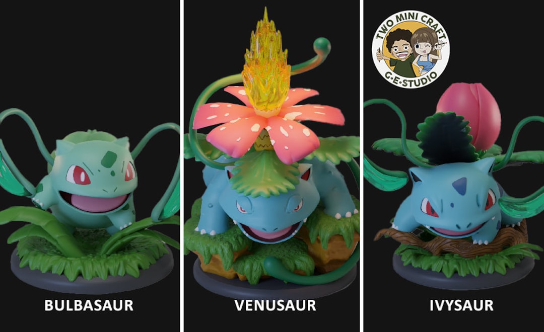 Bulbasaur | Ivysaur | Venusaur Pokémon / Fan Art / Model Figure / Fully ...