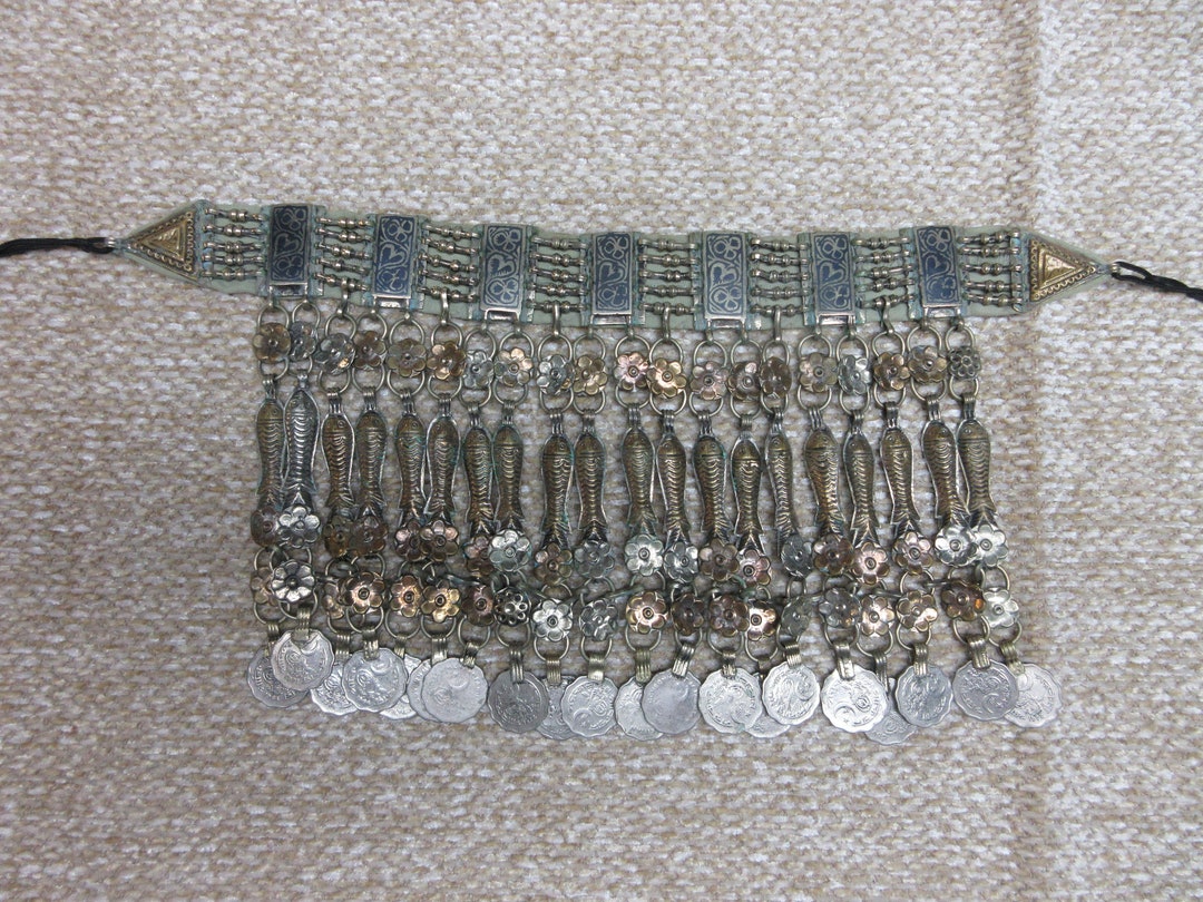 Ethnic Tribal Kuchi Afghan Bellydance Choker Necklace With Niello ...