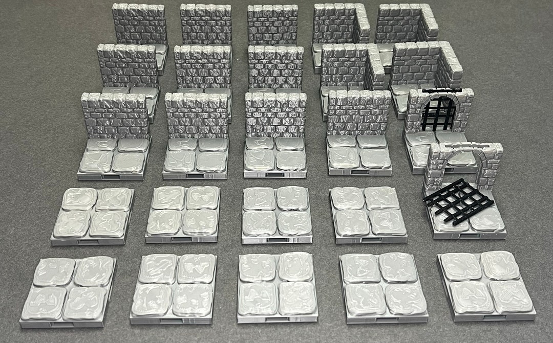 25-piece 3D Printed Dungeon Tile Starter Set for Dungeons & Dragons and ...