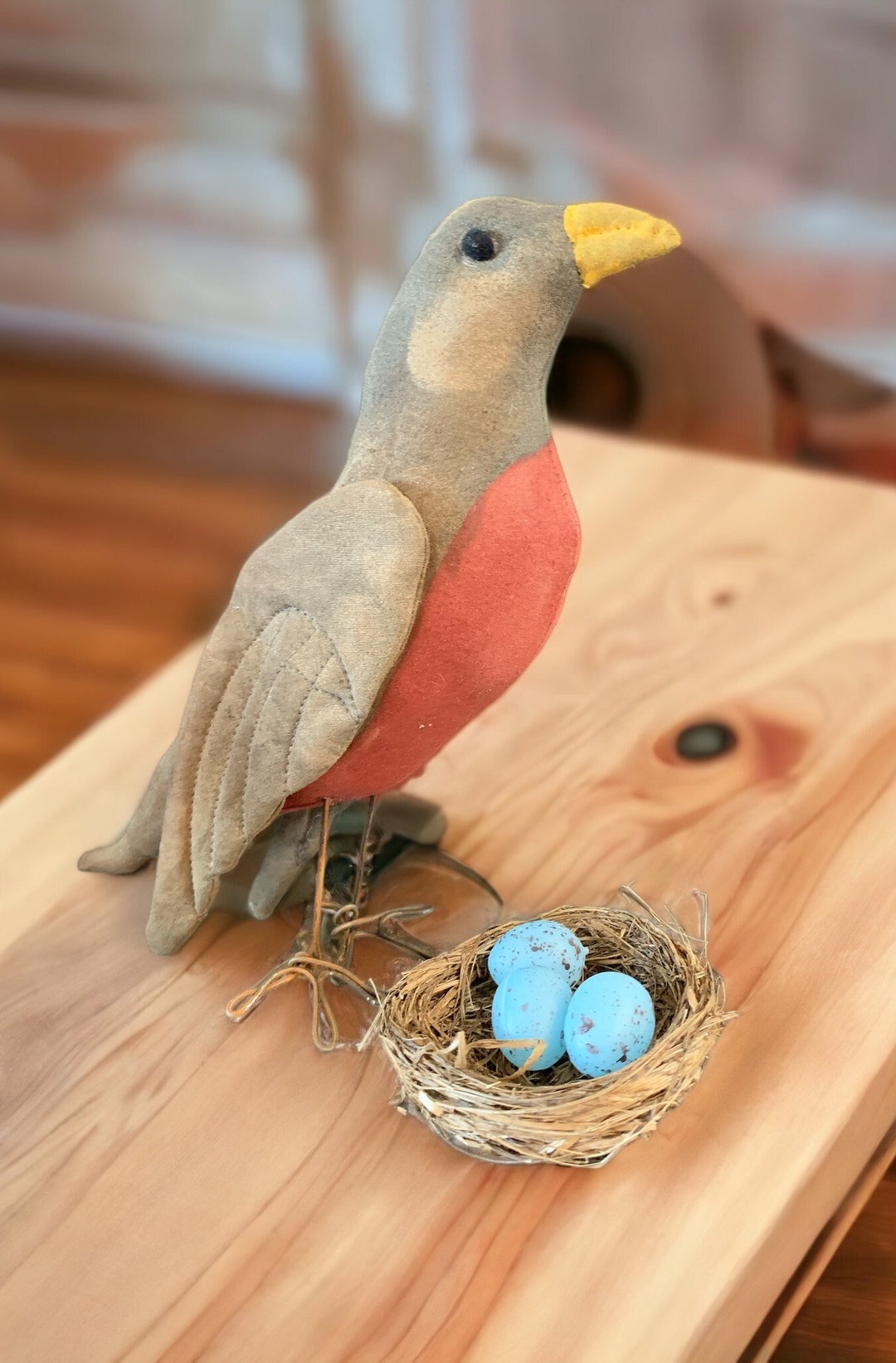 Unique Primitive Farmhouse Robin and Nest - Etsy