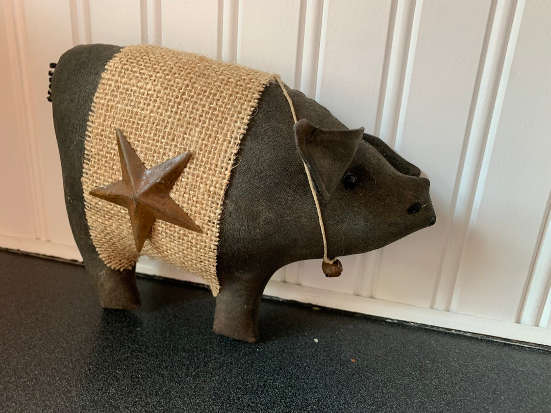 New and Improved Primitive Farmhouse Style Barnyard Pig Handmade - Farm ...