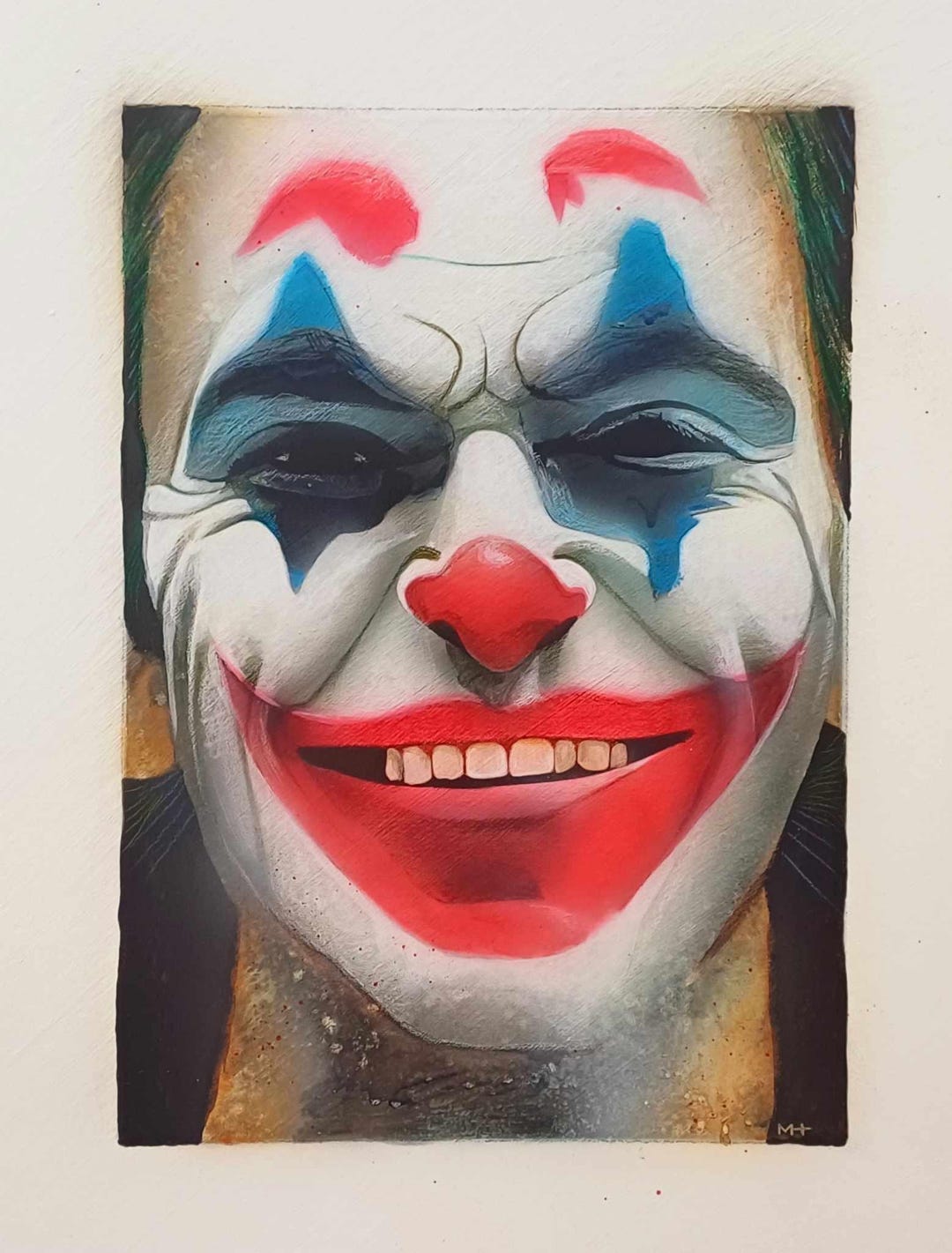 Original Joaquin Phoenix Joker Art - Hand-painted Acrylic on Gesoo ...
