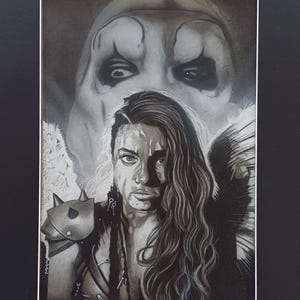 Art The Clown Sienna Shaw Original Art Terrifier 3 Black And White