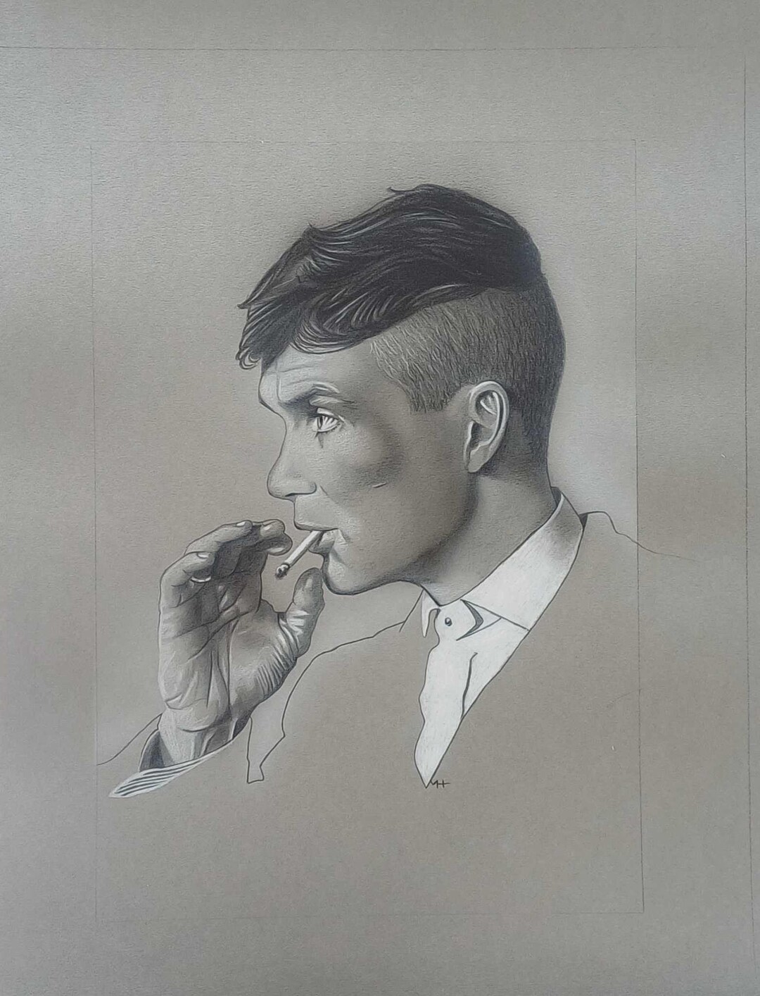 Original Thomas Shelby Art Peaky Blinders Hand-painted Acrylic & Pencil ...