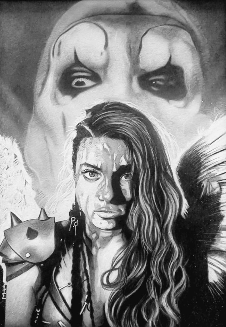 Art the Clown & Sienna Shaw Original Art - Terrifier 3 Black and White ...