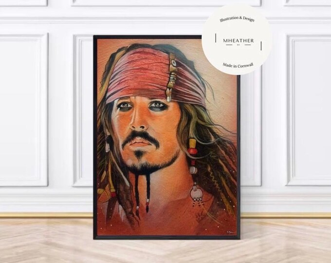 Custom Pirate Man Portrait From Photo, Jack Sparrow, Pirates of the ...