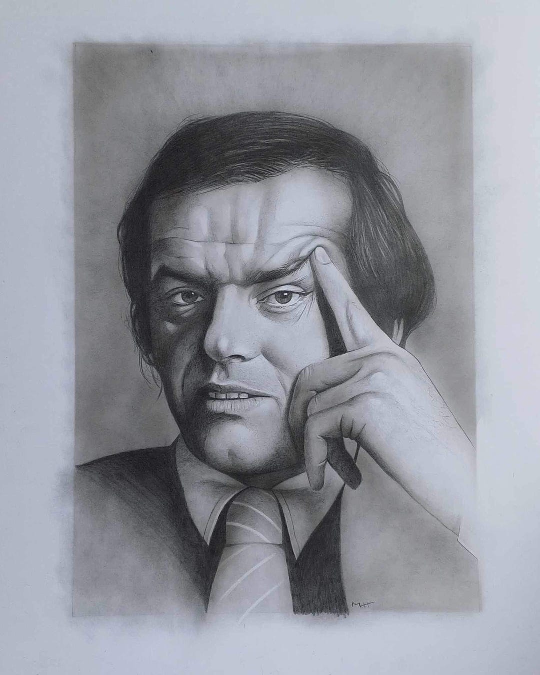 Original Jack Nicholson Art - Hand-painted Acrylic & Pencil Portrait - Etsy