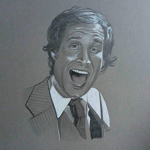 Original Chevy Chase Art Hand-painted Acrylic & Pencil Portrait - Etsy