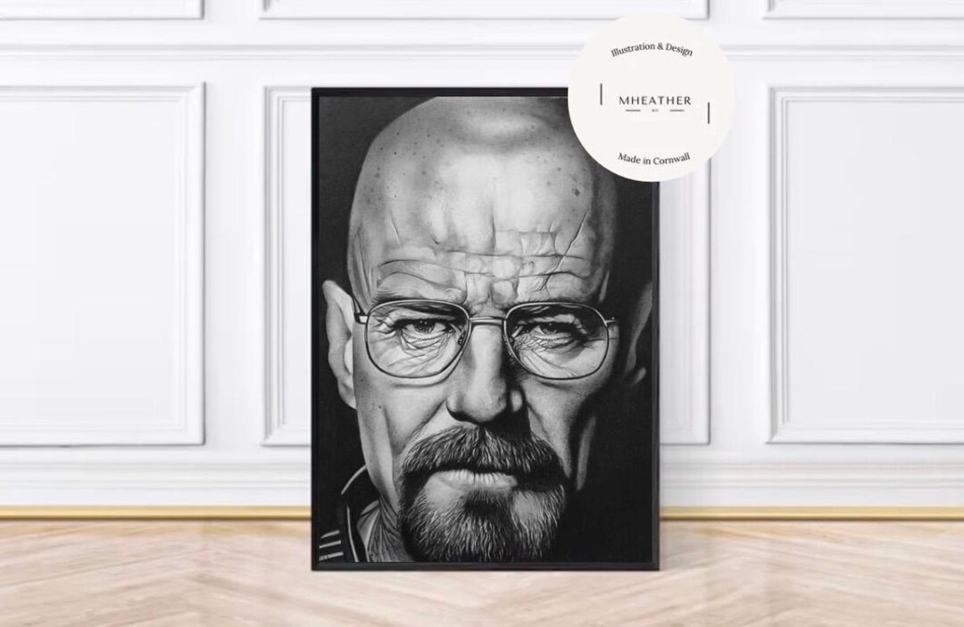 Heisenberg Breaking Bad Portrait Art Print Walter White Fan Art, Iconic ...