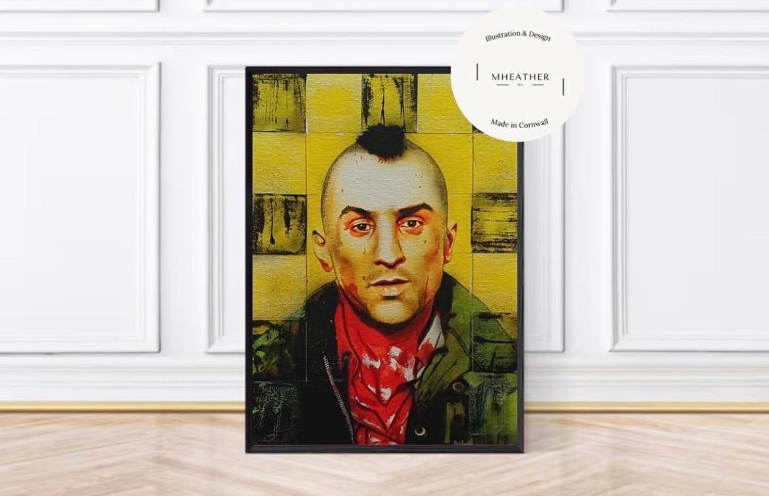 Travis Bickle in Taxi Driver Art Print Hand-painted Acrylic Style on ...