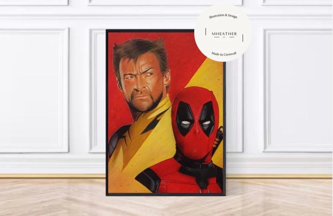 Deadpool & Wolverine Art Print From Original Artwork Superhero Wall Art ...