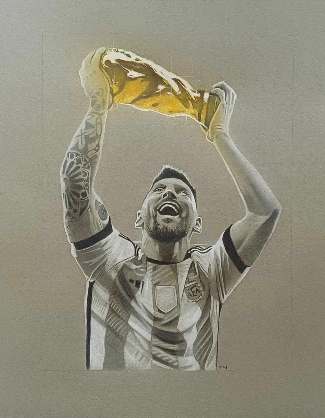 Original Messi World Cup Art - Hand-painted Acrylic & Pencil Artwork - Etsy