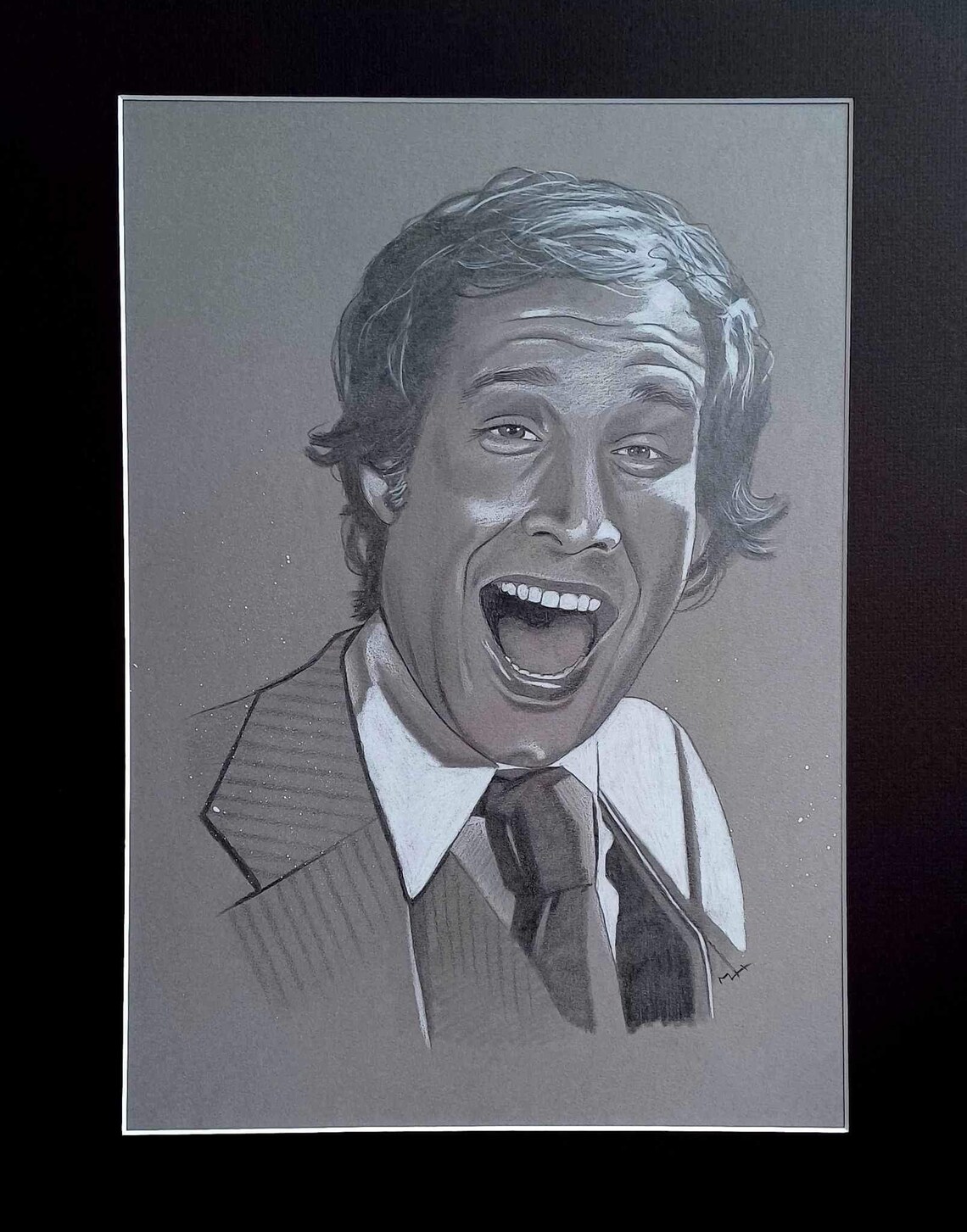 Original Chevy Chase Art Hand-painted Acrylic & Pencil Portrait - Etsy