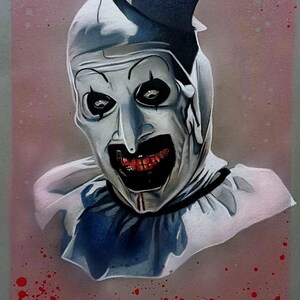 Original Terrifier Art Hand-painted Acrylic & Pencil Art - Etsy