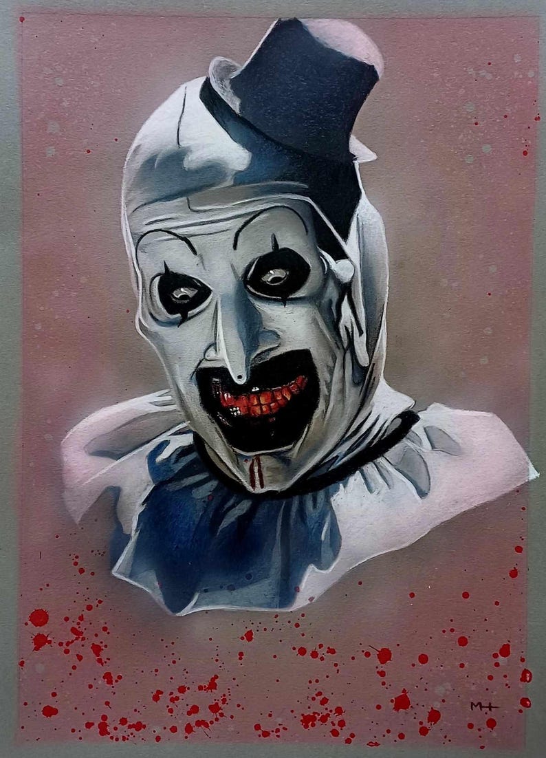 Original Terrifier Art - Hand-painted Acrylic & Pencil Art - Etsy